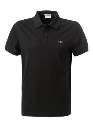 GANT Herren Polo-Shirt schwarz Baumwoll-Piqu&eacute;