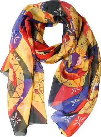 Dolce & Gabbana Silk Printed Shawl Stole - Multicolor