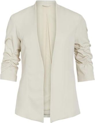 Vila Vila Blazer VIHER pour Femme, Manches 3/4 Moulantes, Bouleau, XS