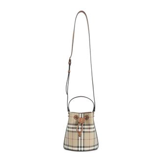 Burberry Mini Bucket Bag mit Karomuster - - Bags - Damen - Beige - ONE SIZE