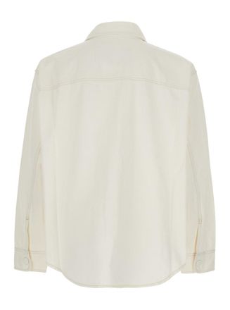 Ami Mens White Cotton Shirt With Adc Embroidery