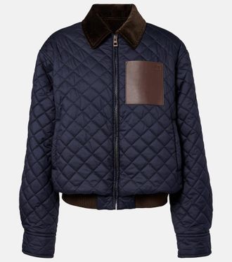 Loewe Veste blouson matelass&eacute;e en velours c&ocirc;tel&eacute;