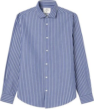 Springfield Herren Camisa Rayas Popelin Daily Hemd, dunkelblau, L
