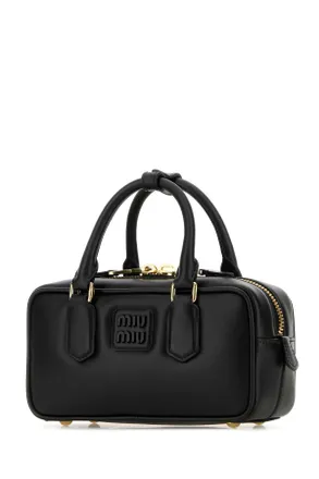 Miu Miu Womens Arcadie Top Handle Bag Black Calfskin