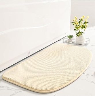 Generic Tapis de salle de bain en mousse &agrave; m&eacute;moire de forme ultra absorbant, antid&eacute;rapant, s&eacute;chage rapide, lavable en machine, demi-cercle pour salle de bain 