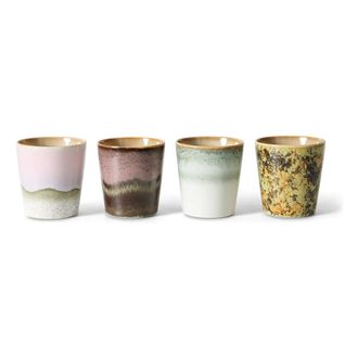 HKliving Tasses &agrave; caf&eacute; en gr&egrave;s - Set de 4 HKliving