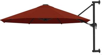 vidaXL Vidaxl - Parasol mural avec m&acirc;t en m&eacute;tal 300 cm Terre cuite