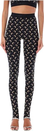 Marine Serre Femme, Pantalons, Noir, Taille: 38 FR Leggings Moon