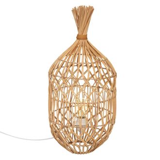 Atmosphera Atmosphera Milou Tischleuchte, Rattan und Metall, H&ouml;he 55 cm