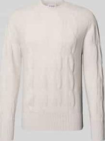FTC Regular Fit Strickpullover aus reinem Kaschmir mit Zopfmuster