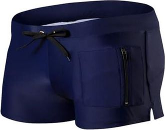 Generic HUIWDP Maillot de bain pour homme avec poche zipp&eacute;e et doublure en maille, noir fonc&eacute;, XL