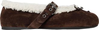 Miu Miu Suede and Shearling Ballerinas