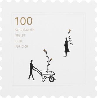 Räder Briefmarkenkarte 100 Schubkarren voller Liebe