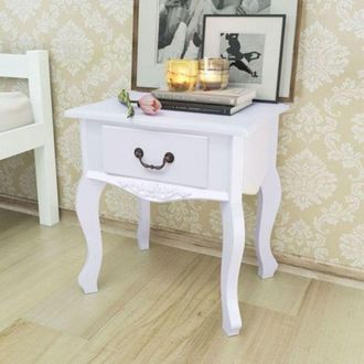 vidaXL Table de chevet mdf Blanc Vidaxl