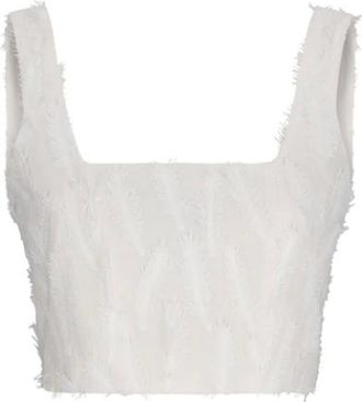 Federica Tosi Femme, Tops, Blanc, Taille: 34 FR Top Foglie