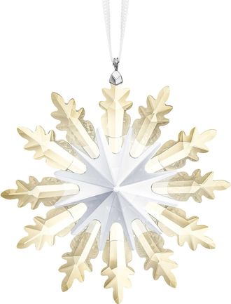 Swarovski Winter Sternornament, Edler Swarovski Kristall im Stern-Design, mit Prachtvollem Satinband