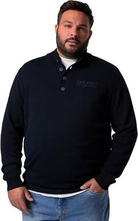 Men Plus Hommes Grandes Tailles L-8XL Pull Camionneur Men+, col avec Patte de Boutonnage (3 Boutons) - Jusquau 8 XL Bleu Marine 7XL 834713130-7XL