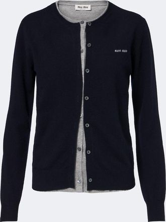 Miu Miu Cardigan en cachemire &agrave; logo