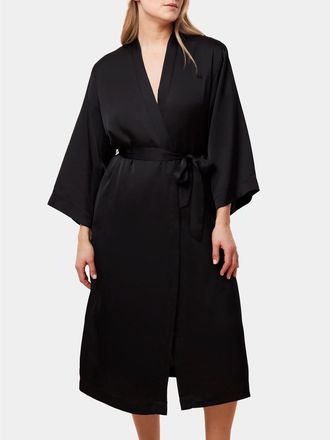 Triumph Bademantel Robes Satin Robe 01 10216534 Schwarz