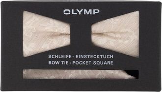 Olymp Herren Einstecktuch + Schleife beige