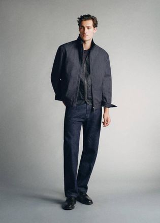 Mango Jeans-Bomberjacke aus Baumwolle blau - Herren - XL - MANGO MAN