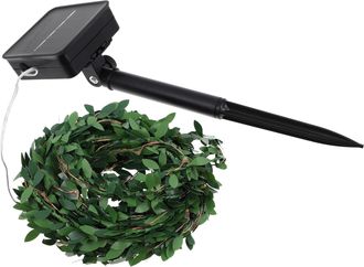 Aboofan Schnur Laternenpfahl Gefälschte Reben Mit Lichtern Solar Lichter Lichterketten Im Freien Solare Wasserfalllichter Simulierte Blätter Gefälschte Pflanz
