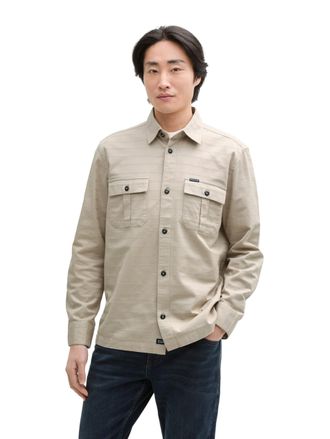 Tom Tailor Herren 1046082 Hemd, 11032 - Cashew Beige, XL EU