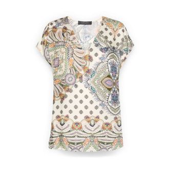 Elena Miro Viskose-Bluse mit V-Ausschnitt und Print - - Blouses & Shirts - Damen - Mehrfarbig - 7XL
