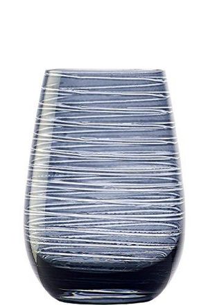 Stölzle Verres Twister Gris Fumé Lot de 6 - 465 ml - Verres en cristal sans plomb pour eau, jus et cocktails - Résistants aux chocs et lave-vaisselle - Élégan