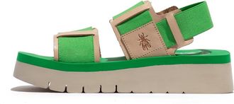 FLY London Fly London Damen SORU277FLY Sandal, Natural/Bright Green/Bright Green, 40 EU
