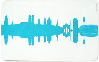 44spaces Original M&uuml;nchen Fr&uuml;hst&uuml;cksbrettchen Skyline Design-Brett aus Melamin, sp&uuml;lmaschinenfest, 23,5x14,5cm