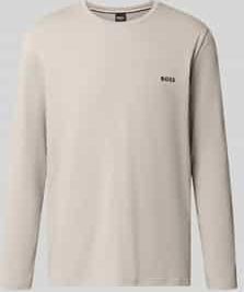 HUGO BOSS Langarmshirt mit kleinem Logo-Schriftzug