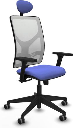 Piqueras y Crespo B&uuml;rostuhl aus Stoff mit 3D-Armen, h&ouml;henverstellbarer Lendenwirbelst&uuml;tze und festem Kopfteil, ausgestattet mit 3-fach Sincro und Schneideschaum, Wei&szlig;/H