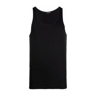 Tom Ford Homme, Tops, Noir, Taille: 2XL Débardeur en Coton et Modal