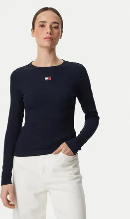 Tommy Jeans Bluse DW0DW20178 Dunkelblau Slim Fit