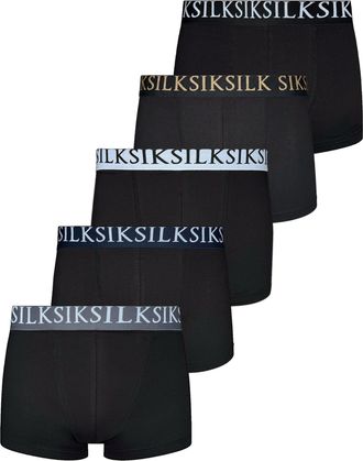 Siksilk Mens Black Pack of 5 Boxer Shorts XXL
