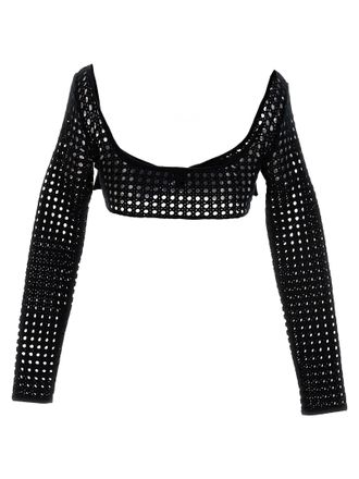 Giambattista Valli Macram&eacute; Bow Blouse - Black