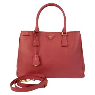 Prada Pre-owned Sac Cabas en Cuir avec Logo Triangle - Femme - Pre-owned - Rouge - Taille: ONE Size