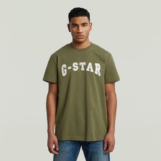 G-Star Felt Logo T-Shirt - Grün - Herren