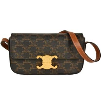 Celine Sac bandouli&egrave;re vintage en toile enduite Pre-owned - Femme - Pre-owned - Brun - Taille: ONE Size