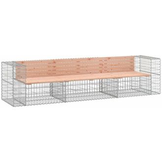 vidaXL Vidaxl - Gartenbank aus Gabionen 287x71x65,5 cm Massivholz Douglasie