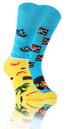 Sesto Senso Lustige Baumwolle Socken Damen Herren Bunte Ungleiche Funny Socks 39-42 Pirat