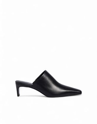 NA-KD Leder-Mules in Schwarz
