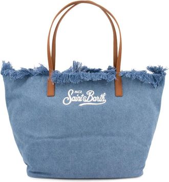 MC2 Saint Barth Femme, Sacs, Bleu, Taille: ONE Size Sac de Plage Ray&eacute; &agrave; Franges