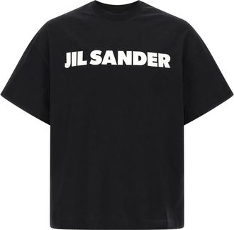 Jil Sander Homme, Tops, Noir, Taille: S Logo T-Shirt