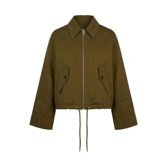 Closed Femme, Vestes, Vert, Taille: 38 FR Cotton Blouson Jacket