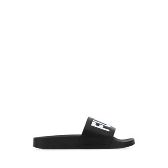 VTMNTS Slides mit Slogan-Print - - Shoes - Herren - Schwarzk - 39 EU