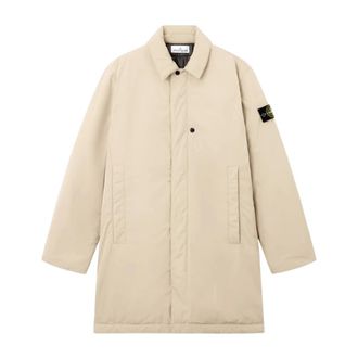 Stone Island Homme, Manteaux, Beige, Taille: S Micro Twill Long Coat
