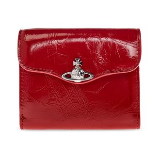 Vivienne Westwood Leder Portemonnaie mit Logo - - Accessories - Damen - Rot - ONE SIZE