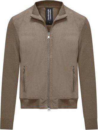 Bomboogie Homme, Vestes, Brun, Taille: XL Komb Leather and Knit Jacket